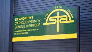 Custom Design & Manufactured School Signs Ph:(03) 5033 1124